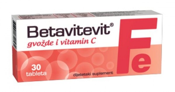 BETAVITEVIT GVOŽĐE I VITAMIN C TABLETE A30 | On-line Apoteka Janković