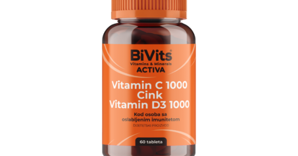 BIVITS ACTIVA VITAMIN C 1000, CINK, VITAMIN D3, 60 TABLETA | On-line ...